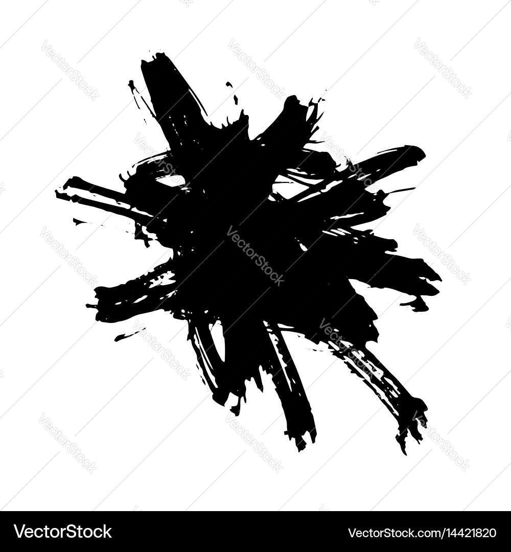 Spot ink brush black on white background Vector Image