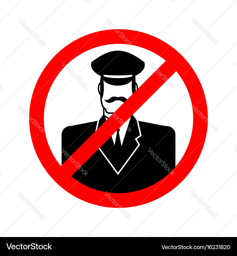 Stop doorman red prohibition sign ban tip Vector Image