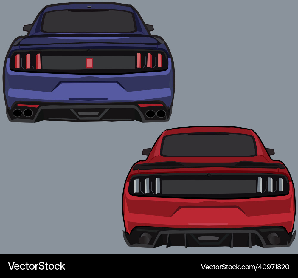 Two cars blue and red Royalty Free Vector Image