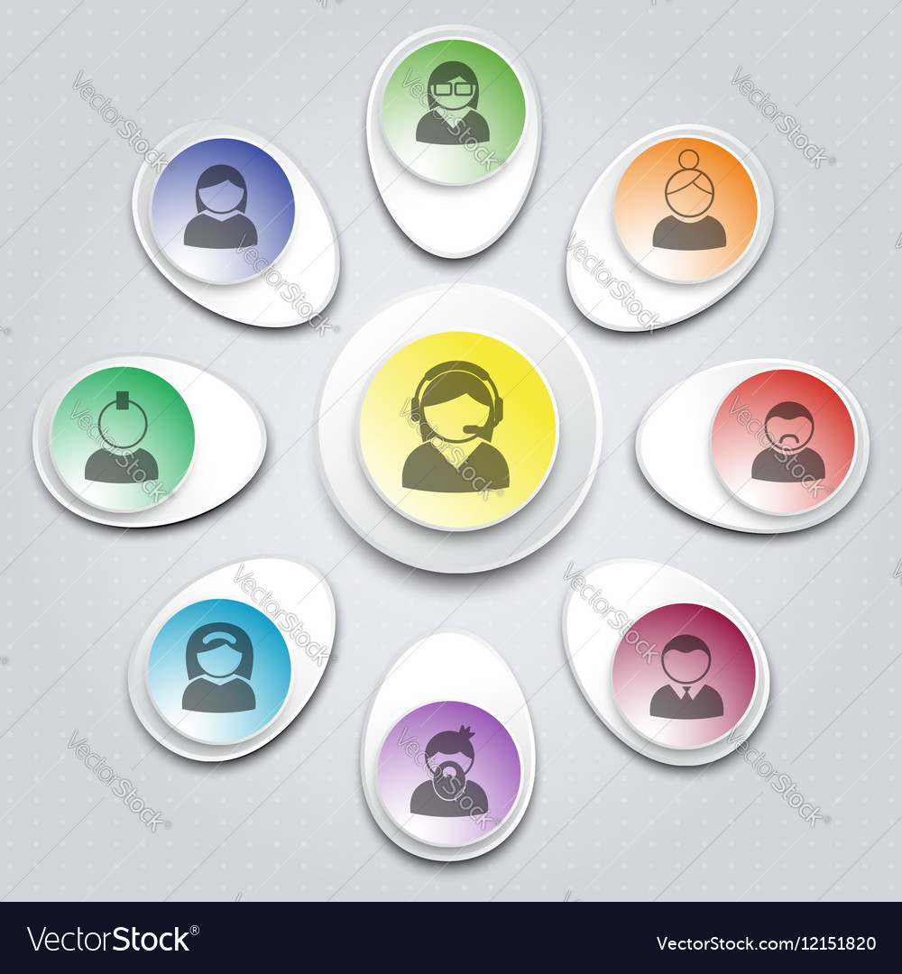 User support set infographic elements Royalty Free Vector