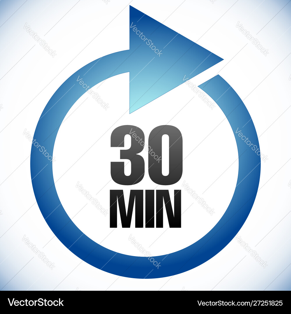 30 minute turnaround time tat icon interval Vector Image
