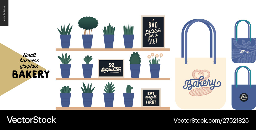 Bakery - small business graphics - shop interior Vector Image