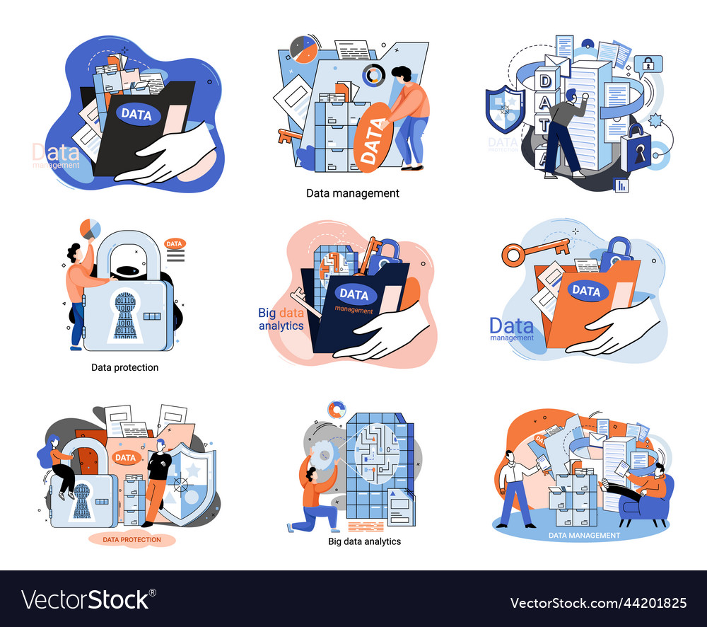 Big data analytics platform data management Vector Image