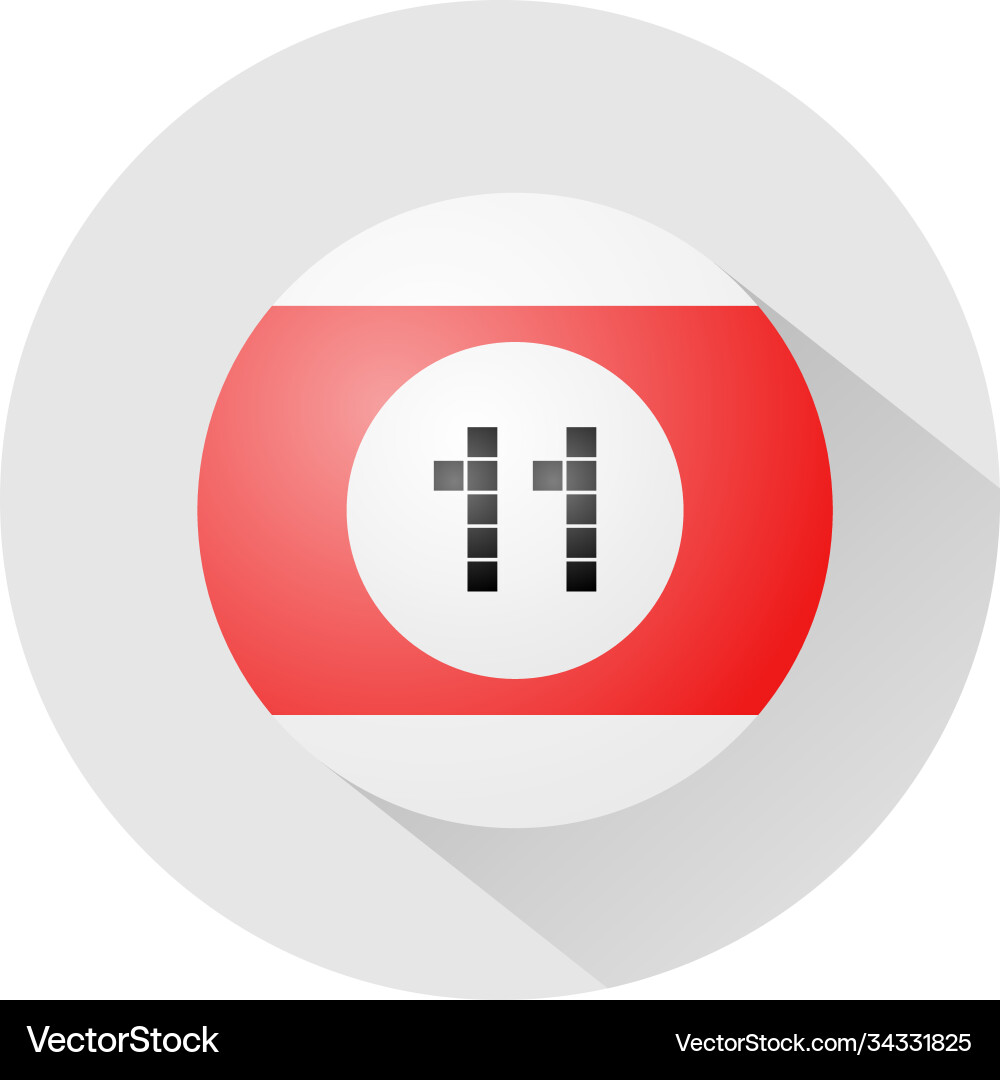 Billiards ball number eleven symbol Royalty Free Vector