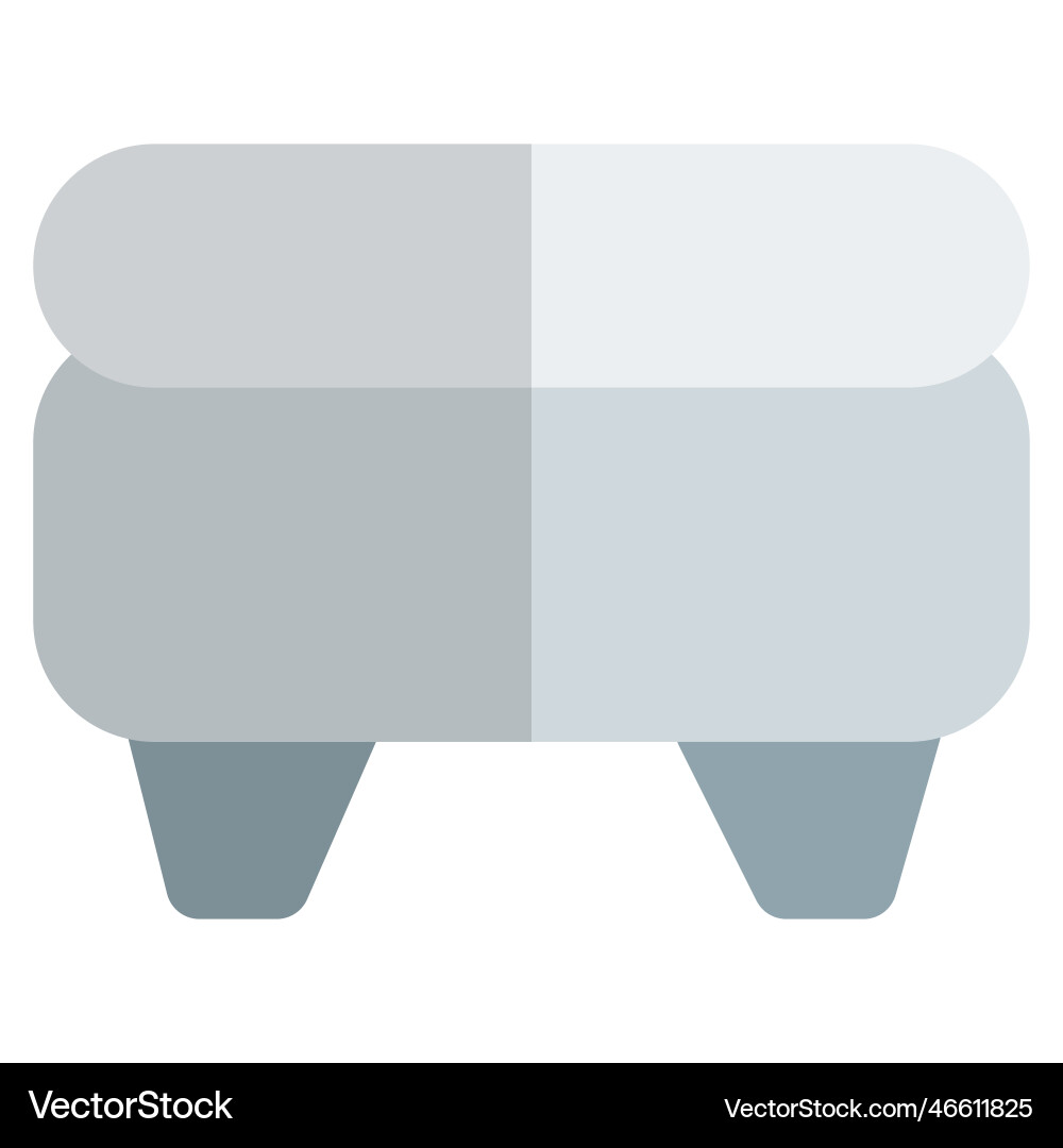 Cushioned ottoman used as footstool Royalty Free Vector
