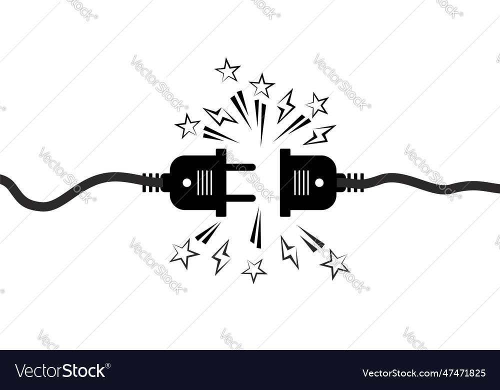 Electric socket with plug Royalty Free Vector Image