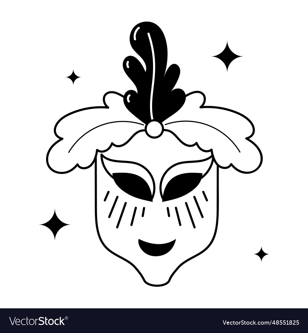 Feather Mask Royalty Free Vector Image Vectorstock