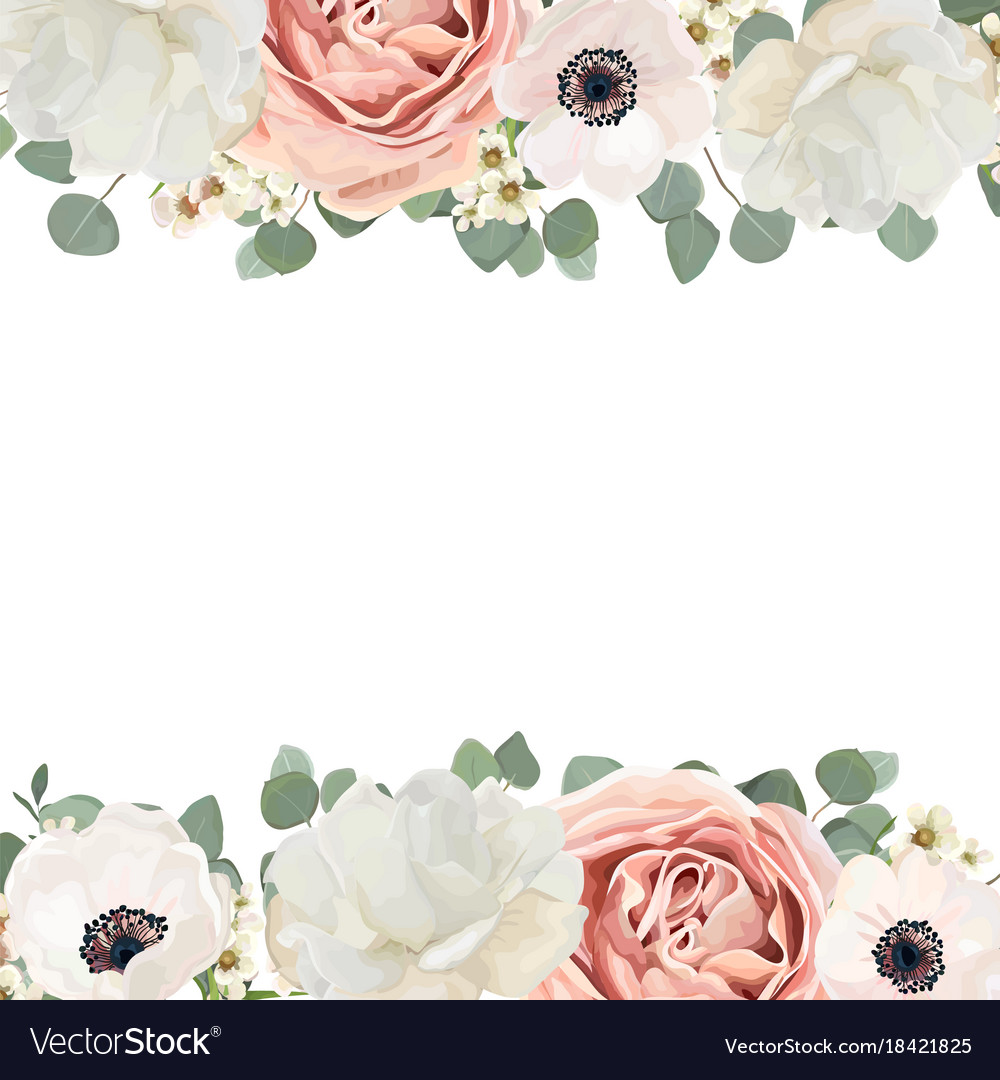 Floral Card Design With Flower Bouquet Of Peach Vector Image