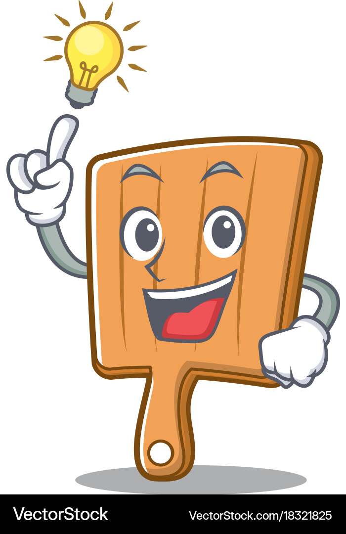 Have an idea kitchen board character cartoon Vector Image