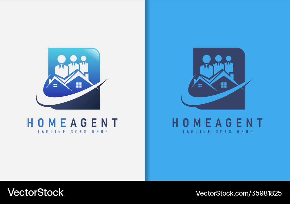 Home agent residential logo design Royalty Free Vector Image