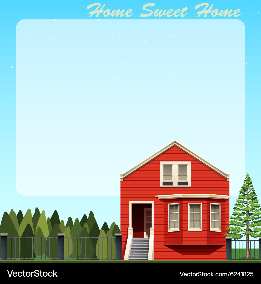 Home sweet with red house Royalty Free Vector Image