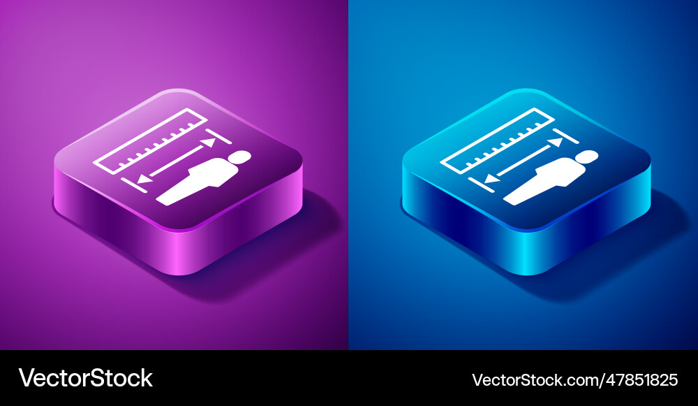Isometric measuring height body icon isolated Vector Image