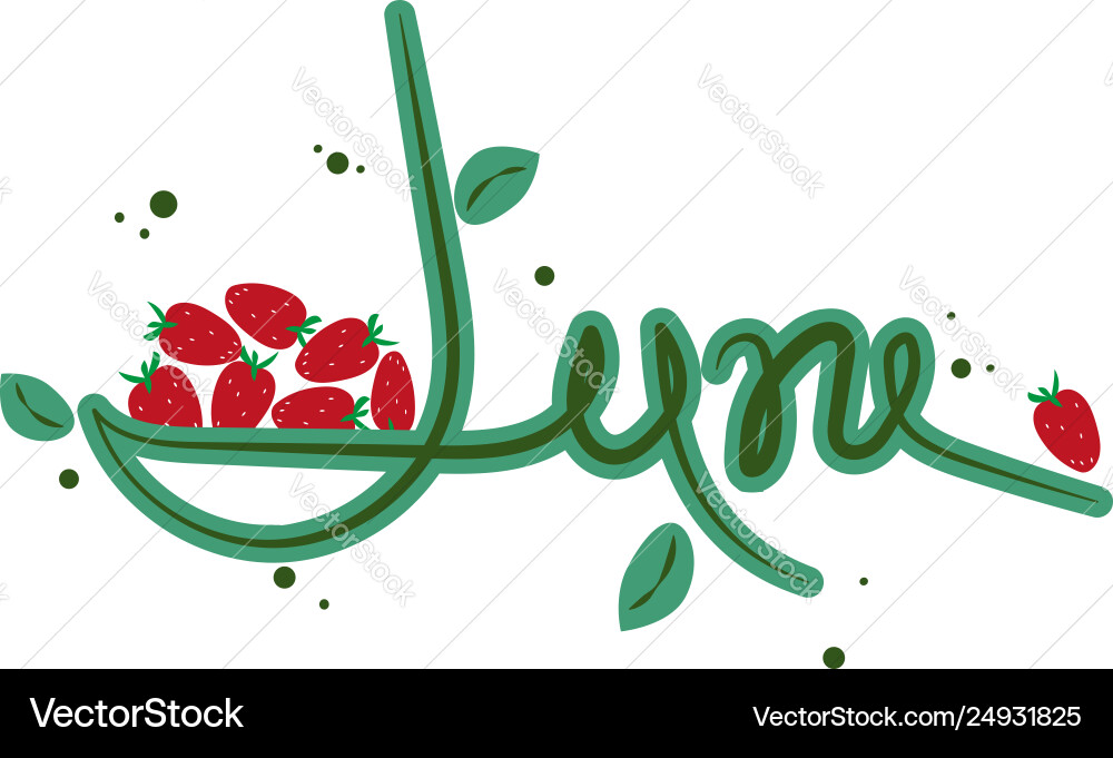 June flat in cartoon style Royalty Free Vector Image