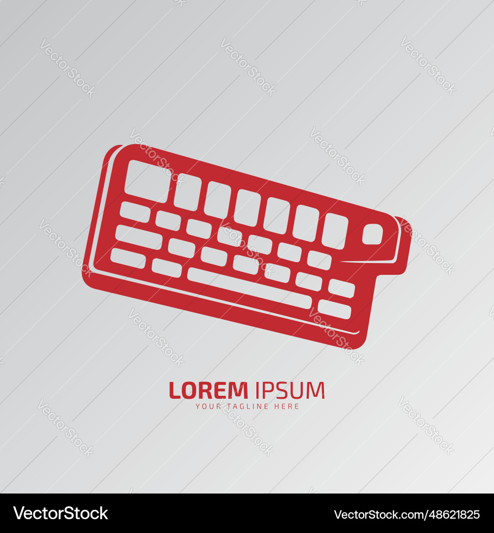 Minimal keyboard logo icon silhouette isolated Vector Image