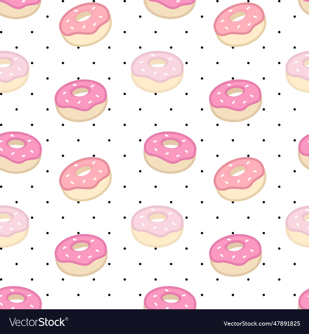 Pink donuts seamless pattern Royalty Free Vector Image