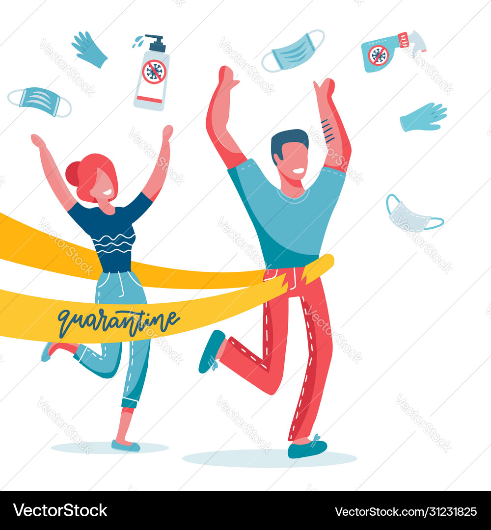 Quarantine is over concept pandevic end Royalty Free Vector