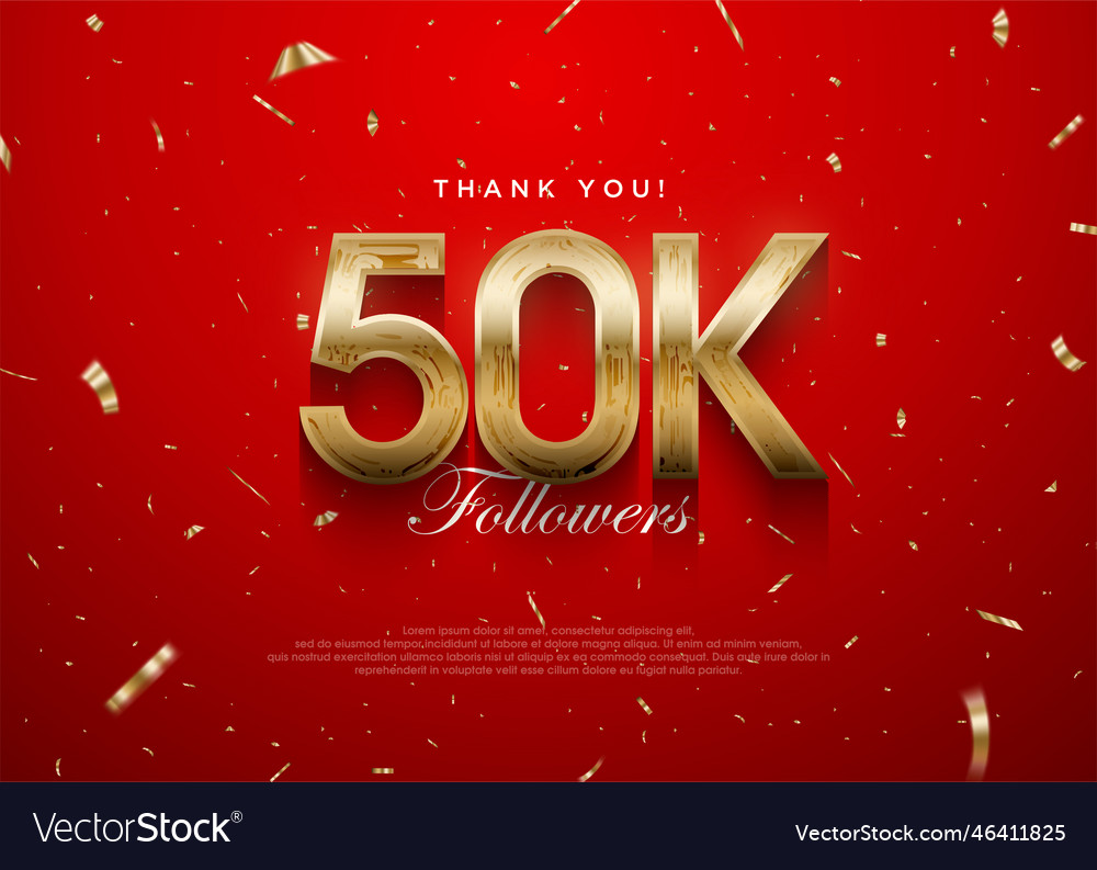 Thank you followers 50k background greeting Vector Image