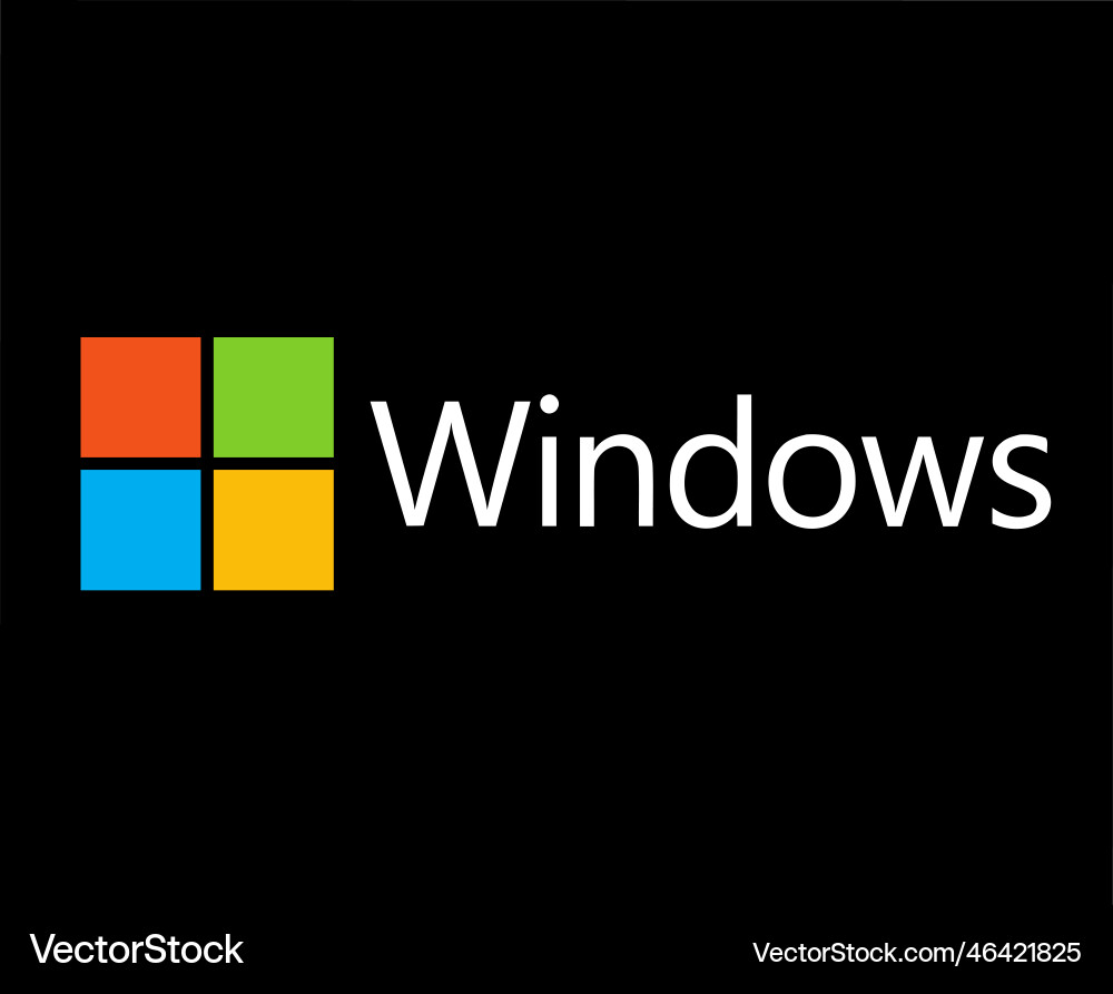 Windows logo brand symbol with name design Vector Image