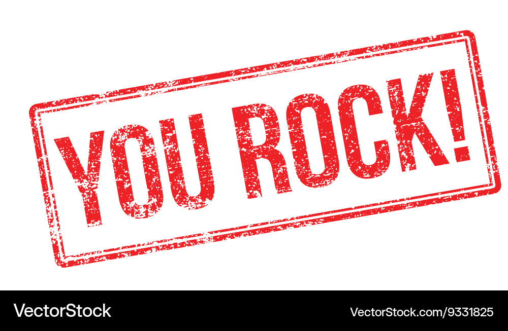 You Rock Red rubber stamp on white Royalty Free Vector Image