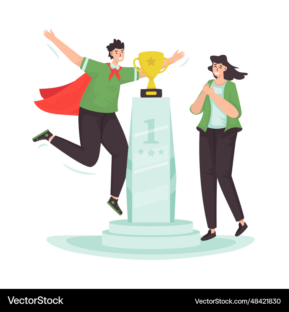 Celebration champion and winning team Royalty Free Vector