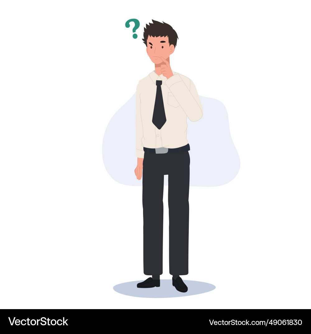 Confused thai university student in uniform with Vector Image