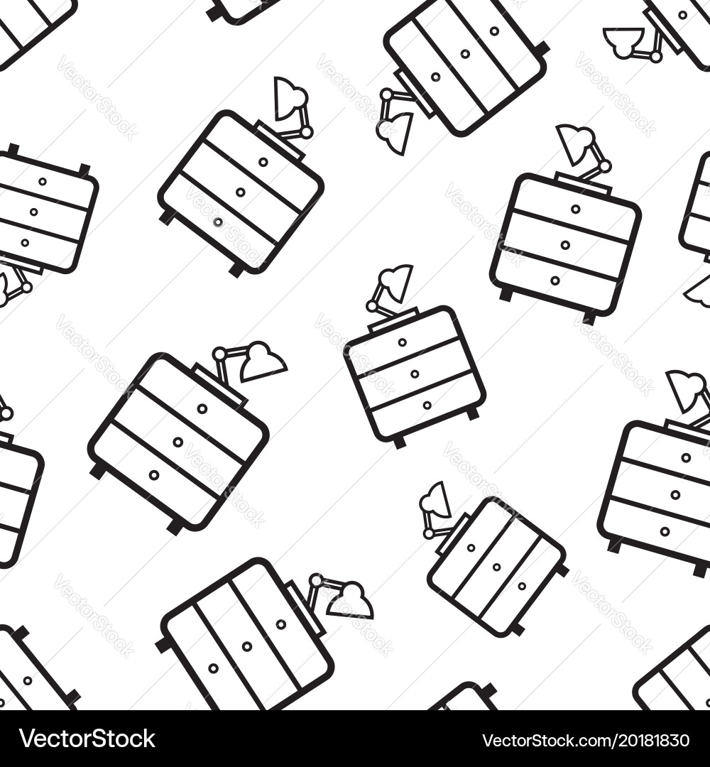 Cupboard with lamp furniture seamless pattern Vector Image