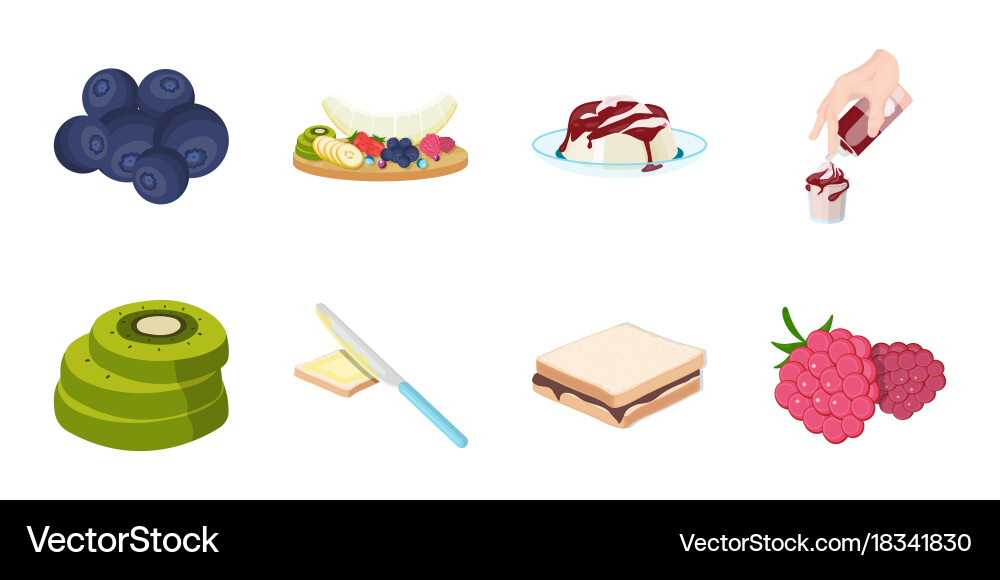Dessert fragrant icons in set collection Vector Image
