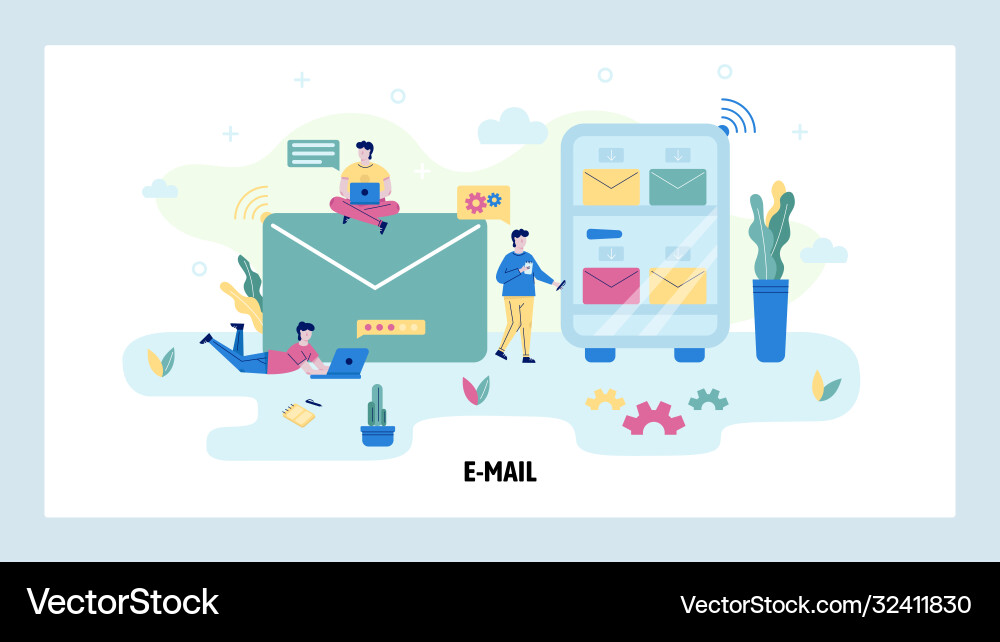 Email cloud server concept Royalty Free Vector Image
