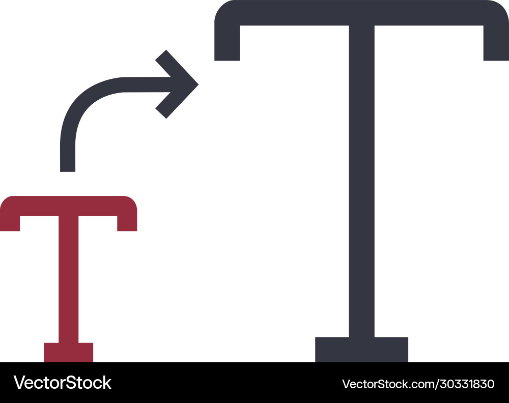 Font letter size bigger icon larger size Vector Image