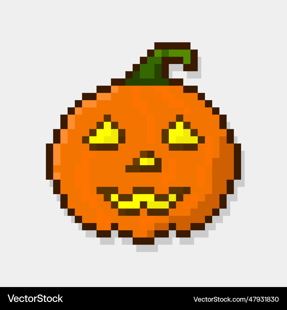 Halloween pumpkin pixel art jack lanterns Vector Image
