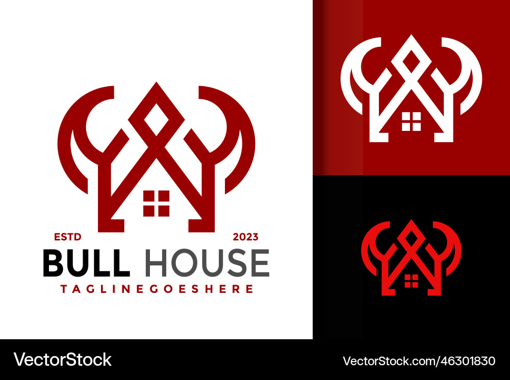 Letter a bull house logo icon Royalty Free Vector Image