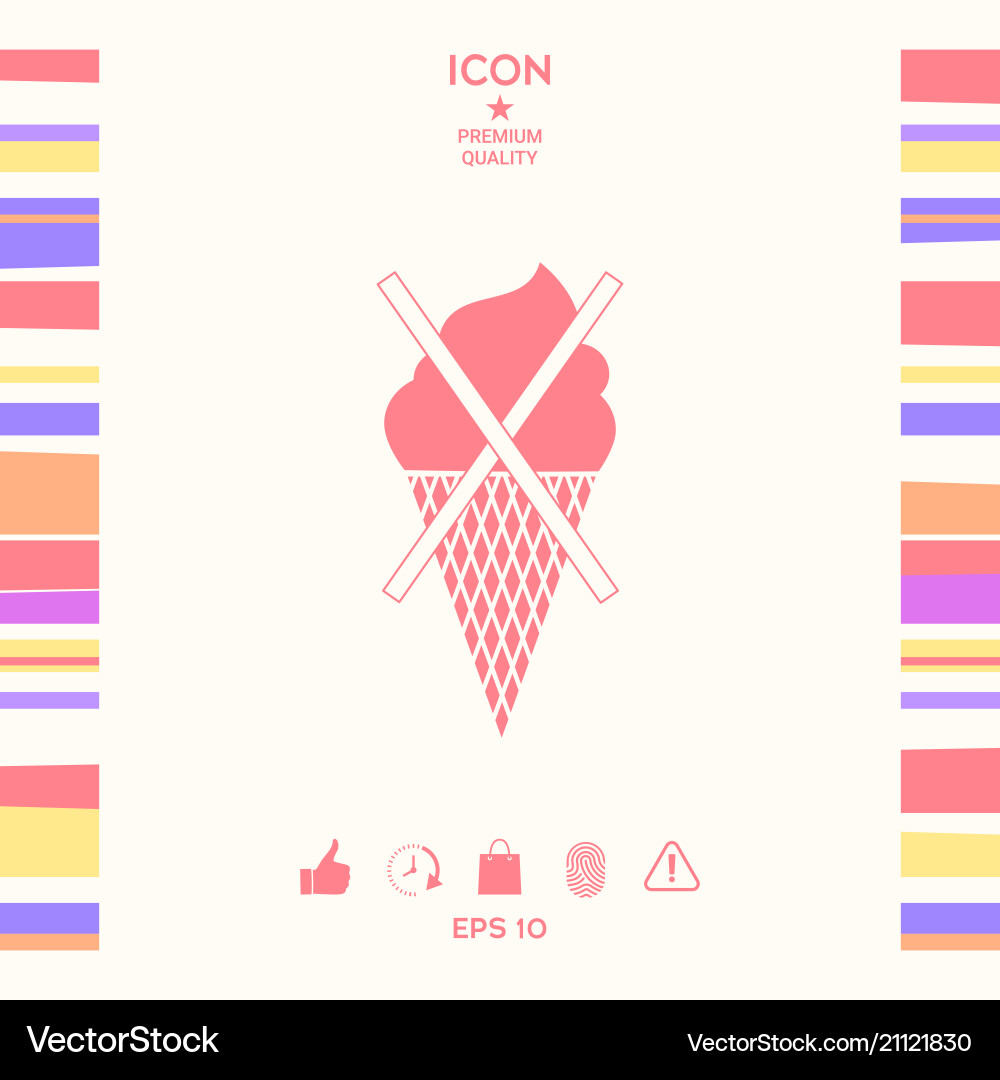 No ice cream symbol icon Royalty Free Vector Image