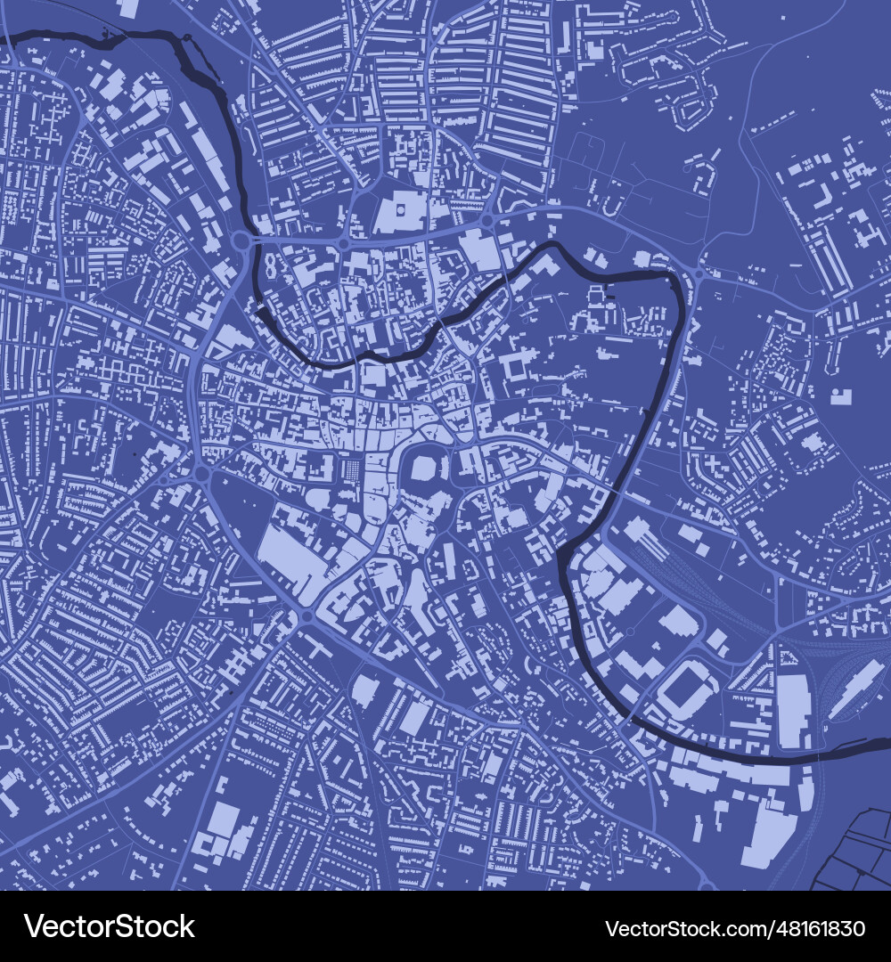 Norwich map blue poster Royalty Free Vector Image