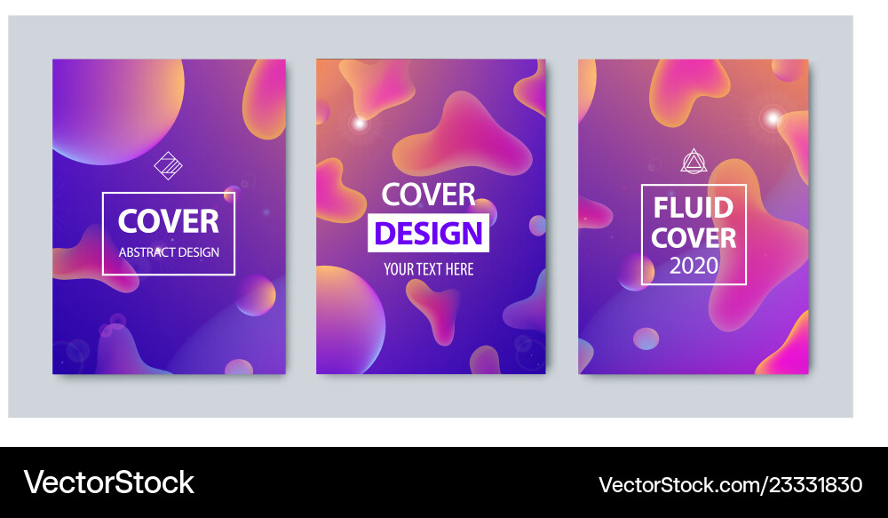 Set of modern abstract fluid covers Royalty Free Vector