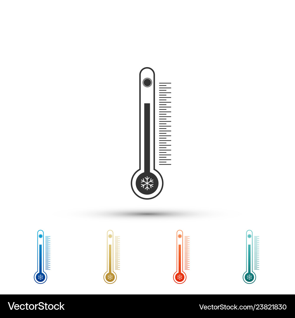 Thermometer with scale measuring heat and cold Vector Image