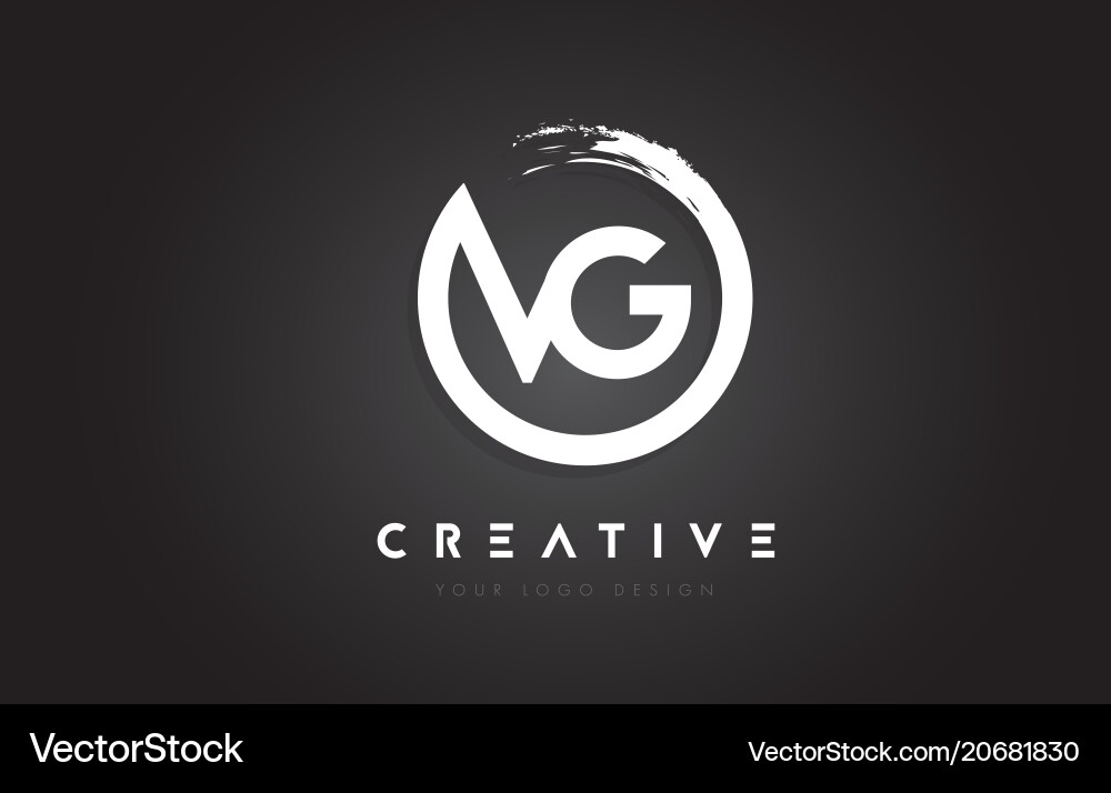 Vg circular letter logo with circle brush design Vector Image