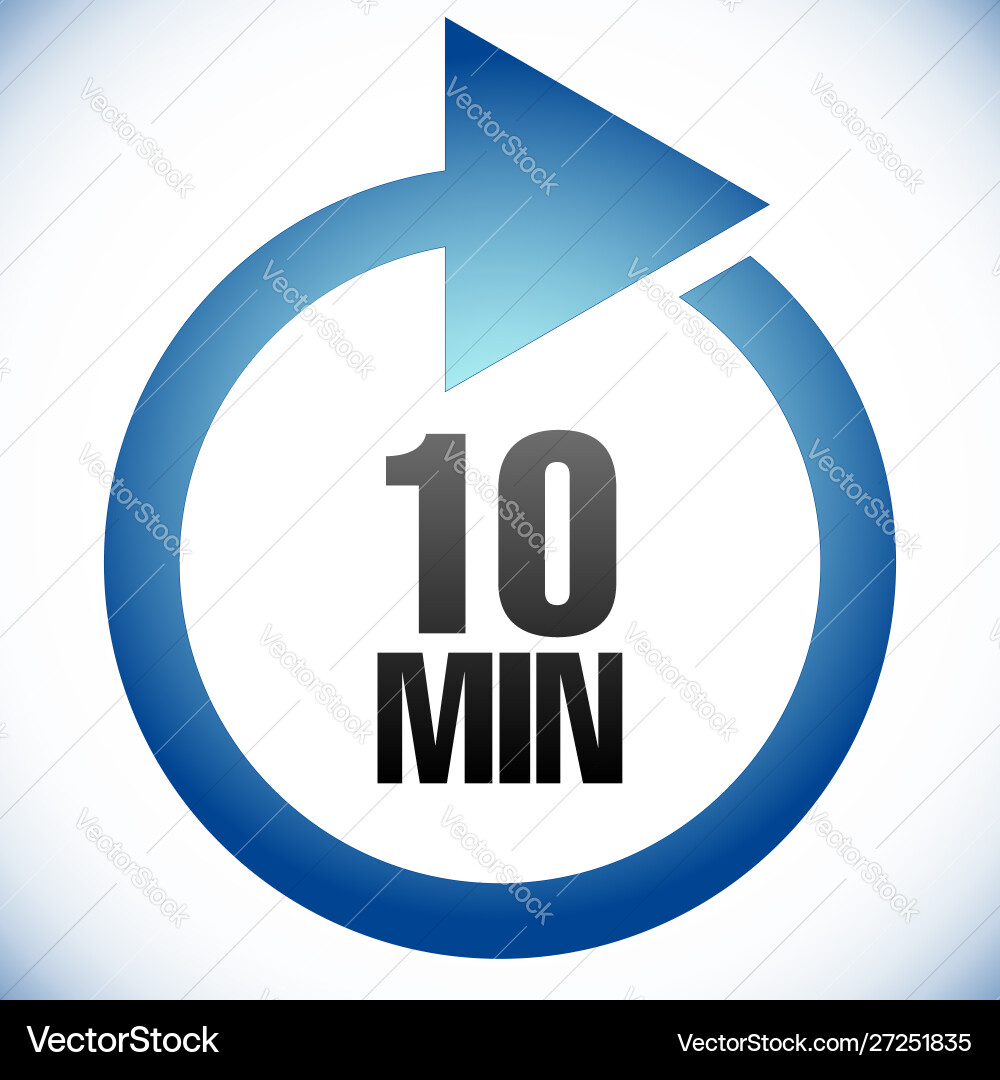 10 minute turnaround time tat icon interval Vector Image