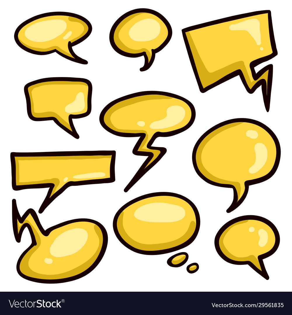 Cartoon set speech bubbles Royalty Free Vector Image