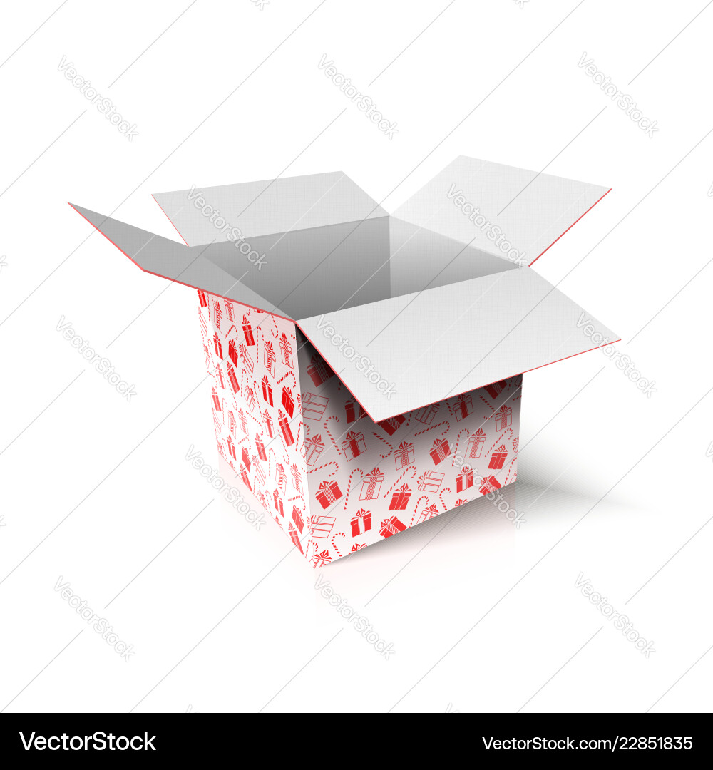 Christmas open box new year gift concept Vector Image