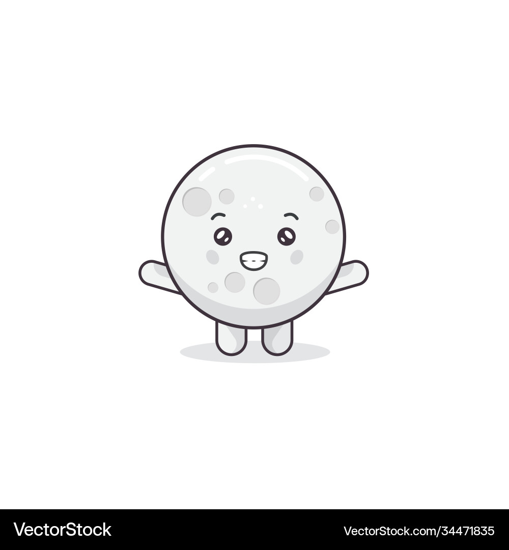 Cute moon character with happy expressions Vector Image