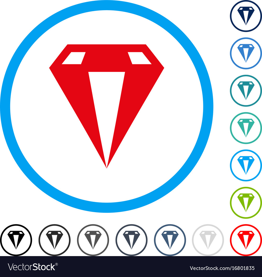 Diamond rounded icon Royalty Free Vector Image