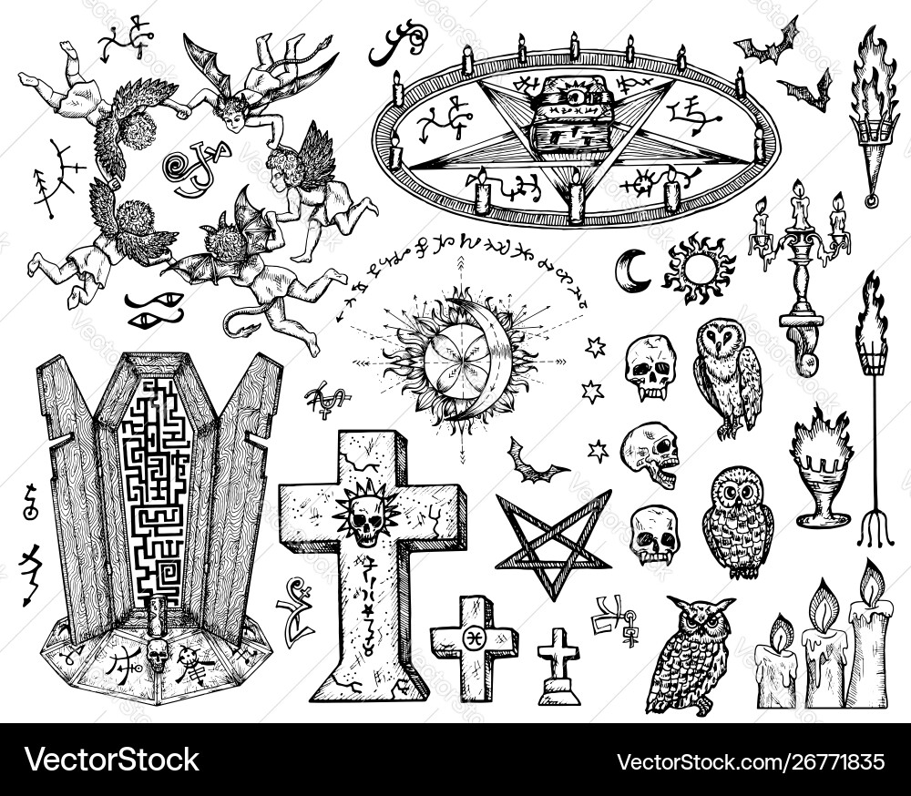 Engraved in gothic and mystic Royalty Free Vector Image