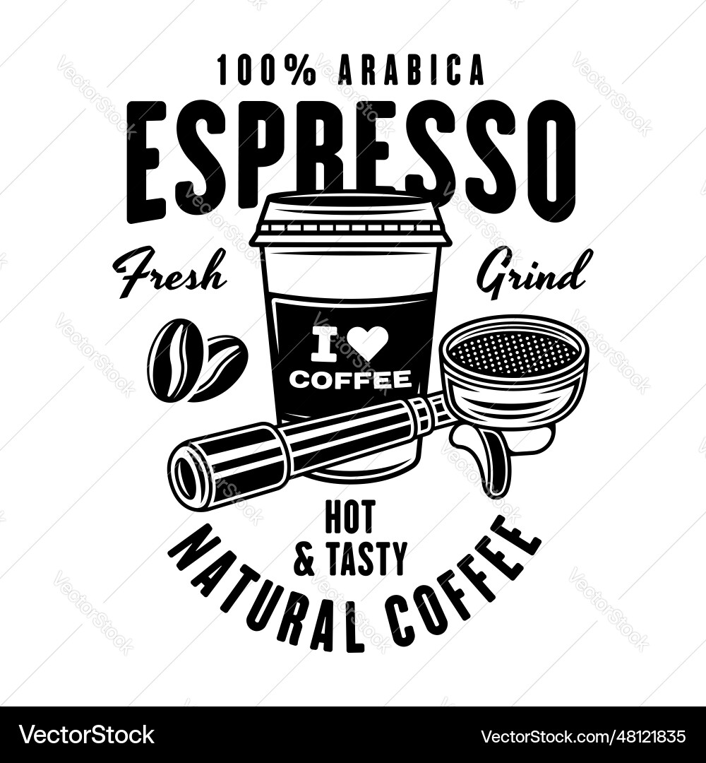 Espresso coffee emblem logo badge or Royalty Free Vector