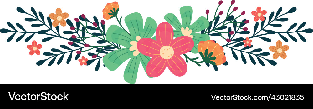 Flowers arrangement nature Royalty Free Vector Image