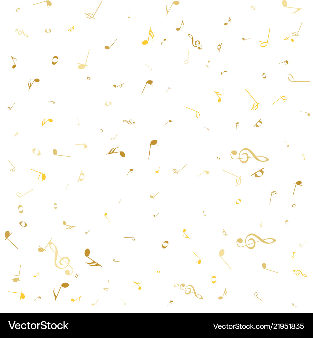 Golden music notes on a solide white background Vector Image