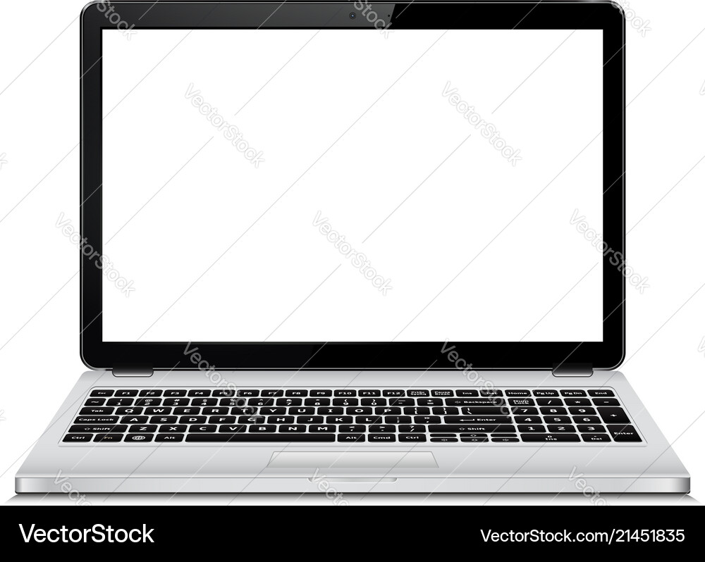 Isolated laptop with empty space on white Vector Image