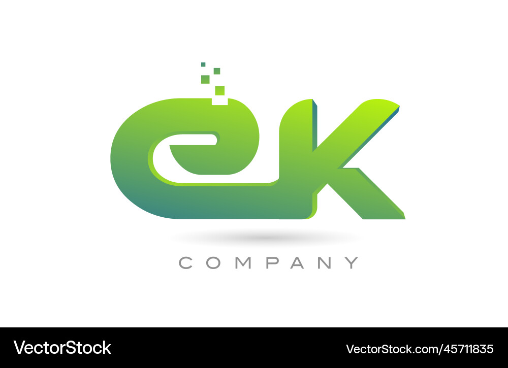 Joined ek alphabet letter logo icon combination Vector Image