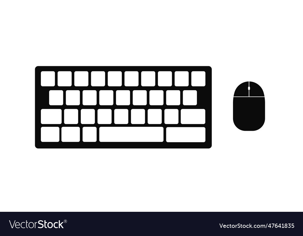 Keyboard and mouse symbol Royalty Free Vector Image