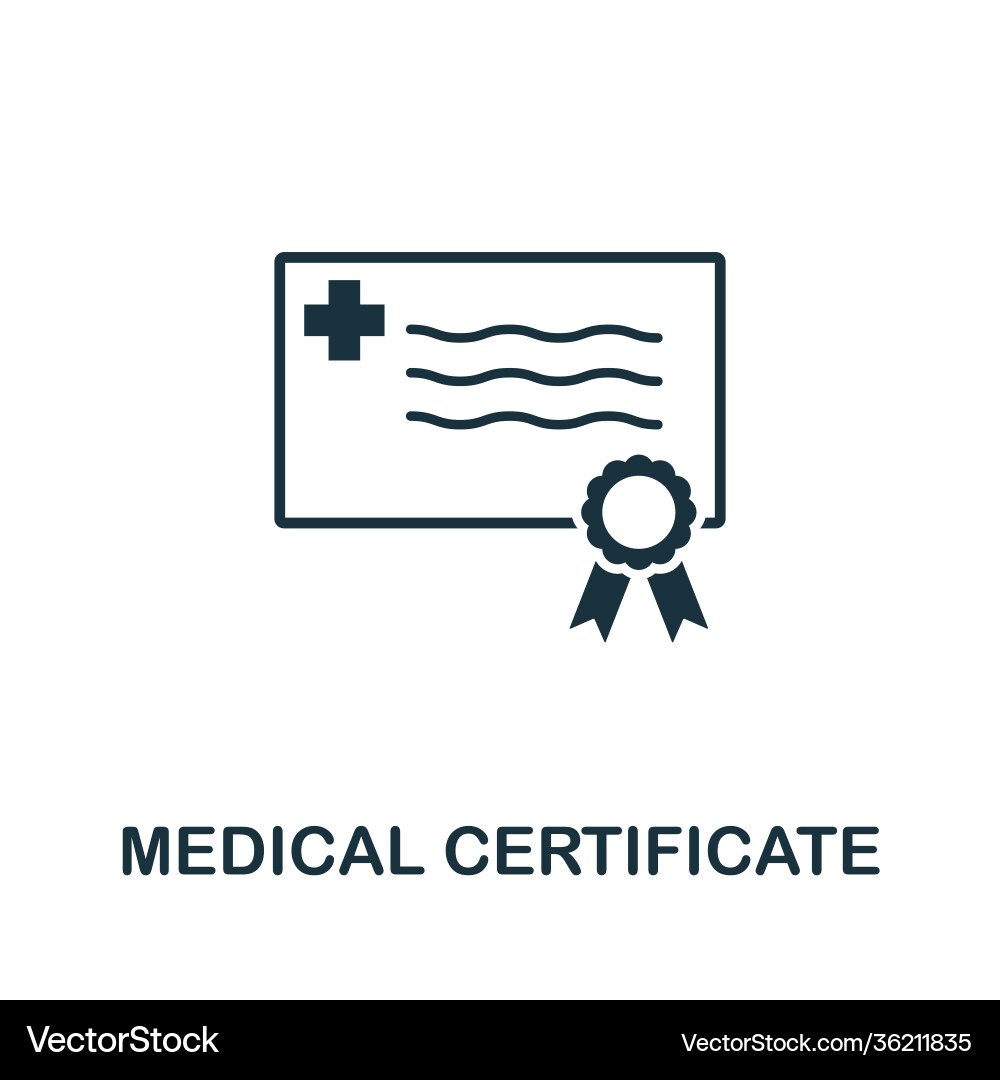 Medical certificate icon simple element from new Vector Image