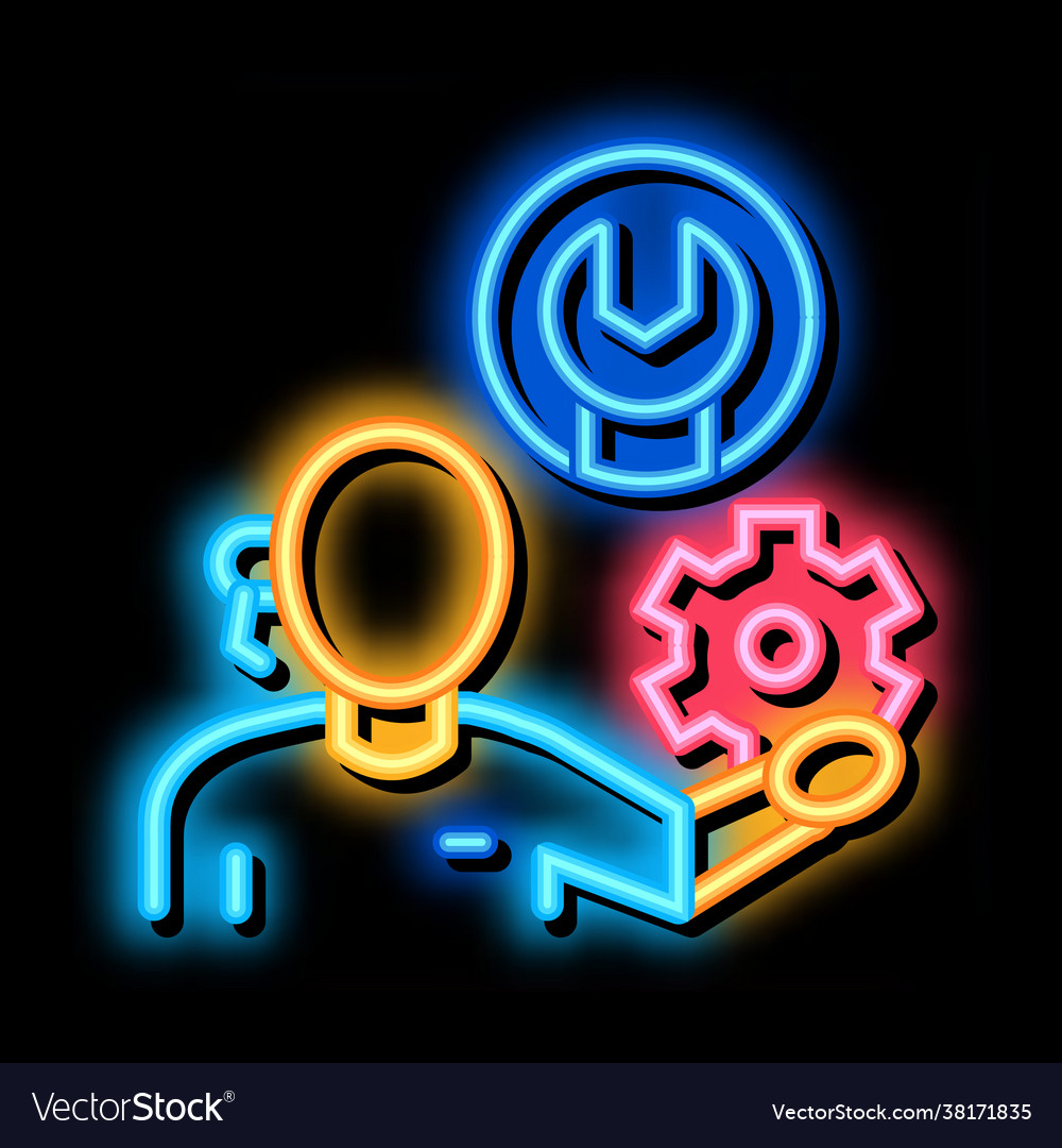 Repair service neon glow icon Royalty Free Vector Image